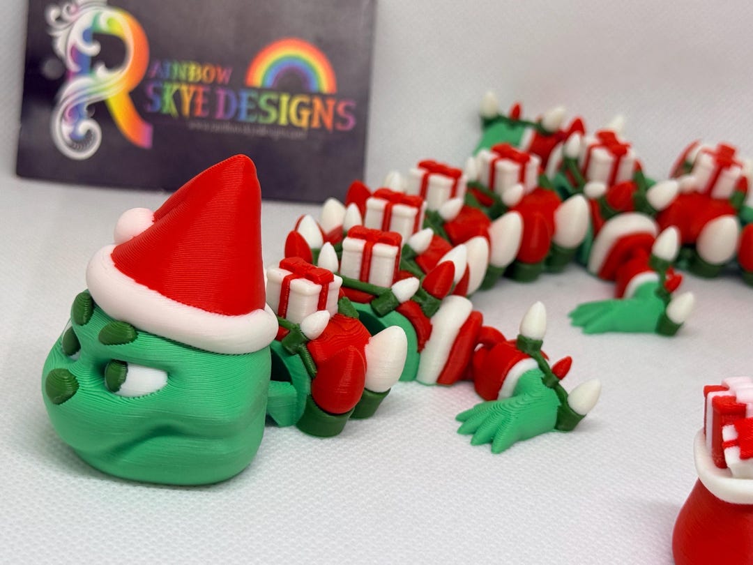 Christmas Grinch Dragon – 3D Printed Articulated Holiday Dragon 32cms ...