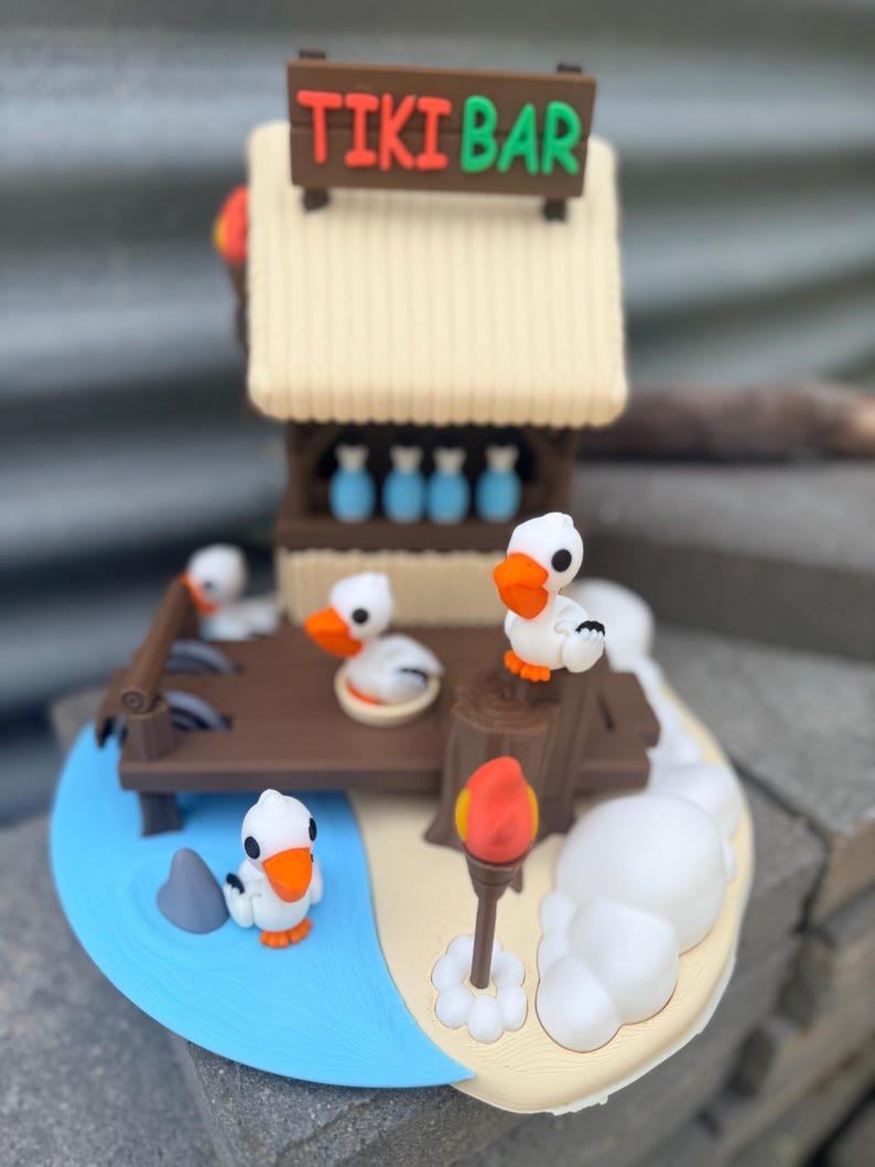 Pelican Tiki Bar Diorama-3d Printed - Etsy