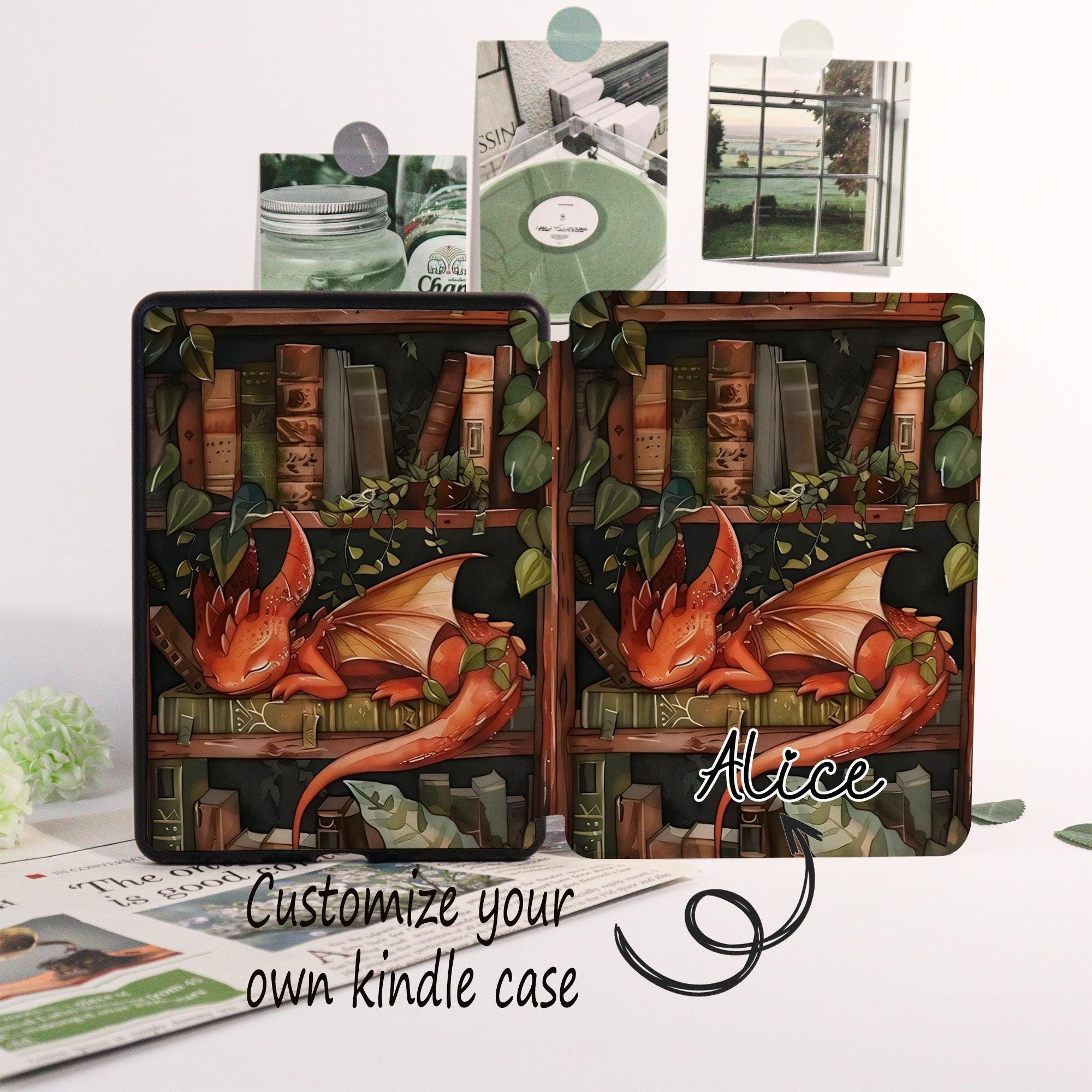 Dragon Bookshelf Kindle Case,kobo Cover,auto Wake/sleep Case for Kindle ...
