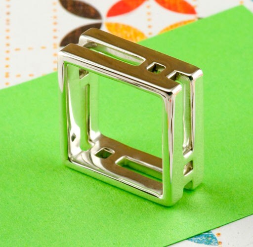Sterling Silver Womens or Mens Square Wedding Ring double band | Etsy