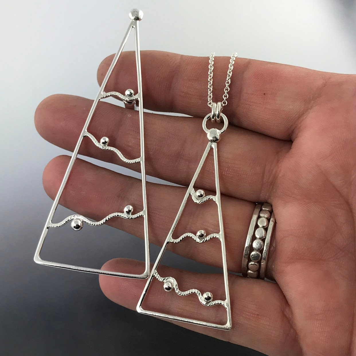 Sterling Silver Christmas Tree Brooch or Pendant- Purchase Price is for ...