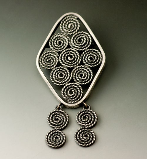 Sterling Silver Swirls and Spirals Brooch One of a Kind - Etsy