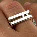 Sterling Silver Womens or Mens Square Wedding Ring Double Band - Etsy