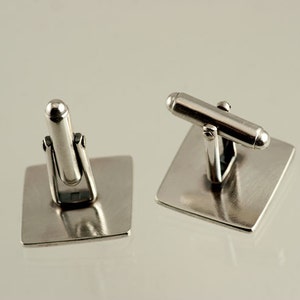 Sterling Silver Cufflinks, Square Textured Modern, Mens Jewelry, French ...