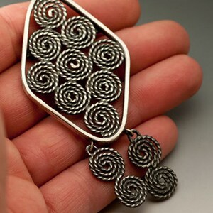 Sterling Silver Swirls and Spirals Brooch, One of a Kind, Ready to Ship ...