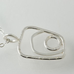 Sterling Silver Asymmetrical Rectangle Textured Pendant - Etsy