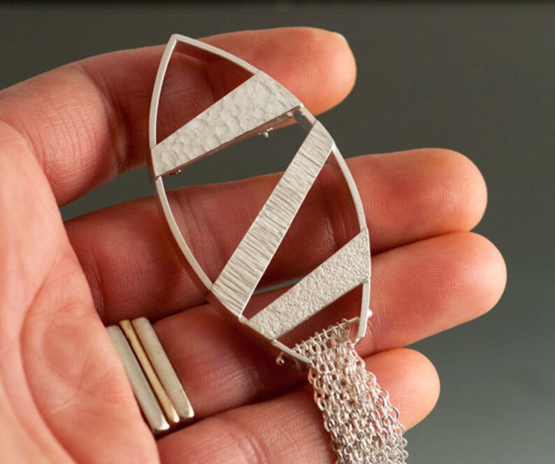 Rocketship and Boat Brooch in Sterling Silver One of a Kind - Etsy