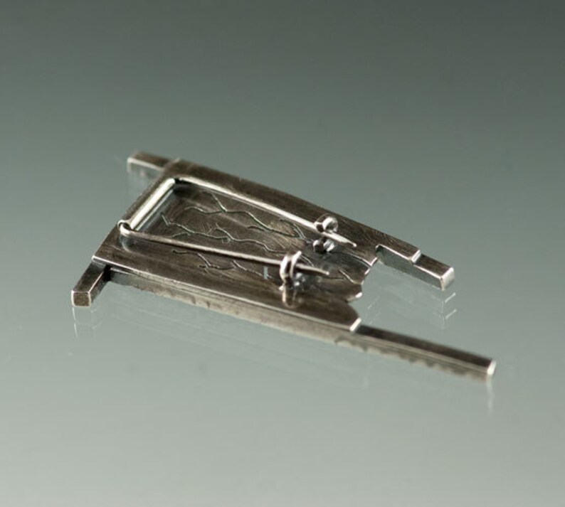 Oxidized Sterling Silver Textured Brooch, One-of-a-kind - Etsy