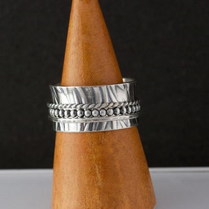 Spinner Ring in Sterling Silver Tree Bark Textured Spinner - Etsy