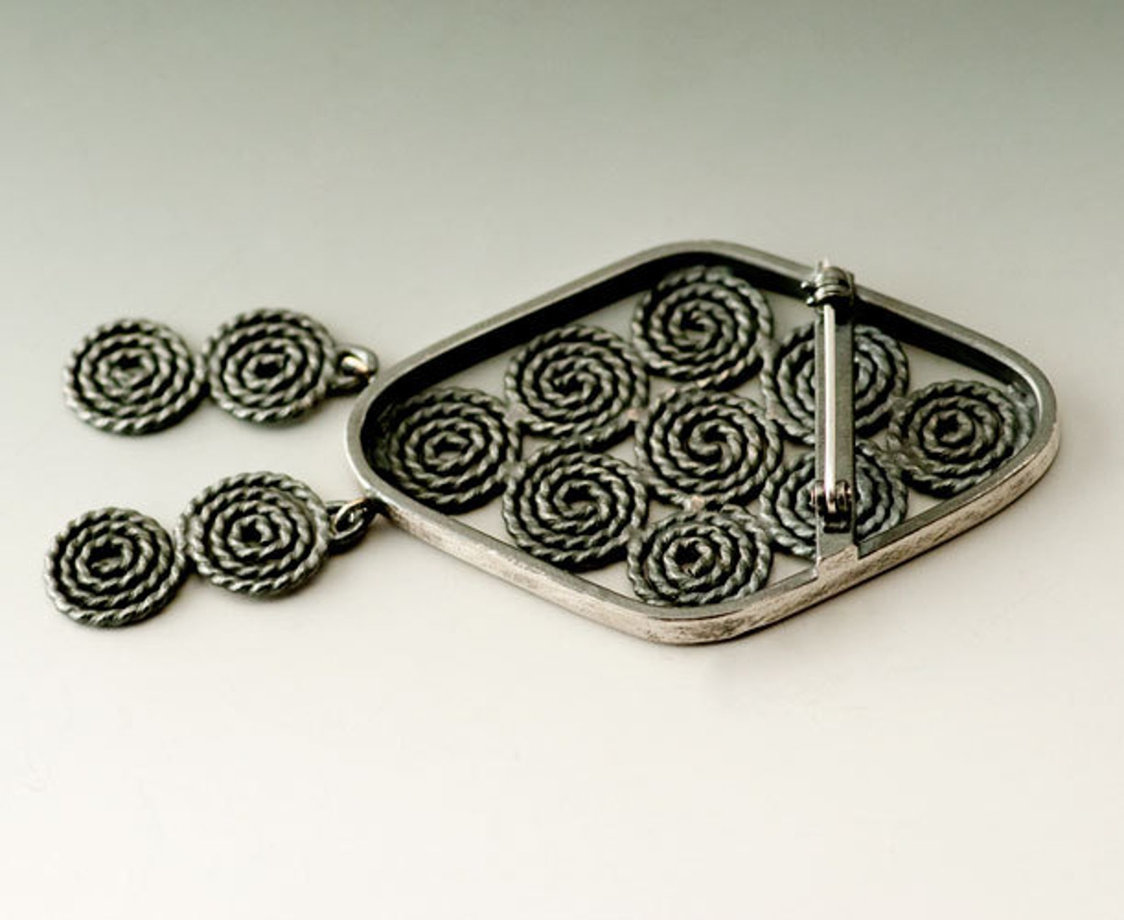 Sterling Silver Swirls and Spirals Brooch One of a Kind - Etsy