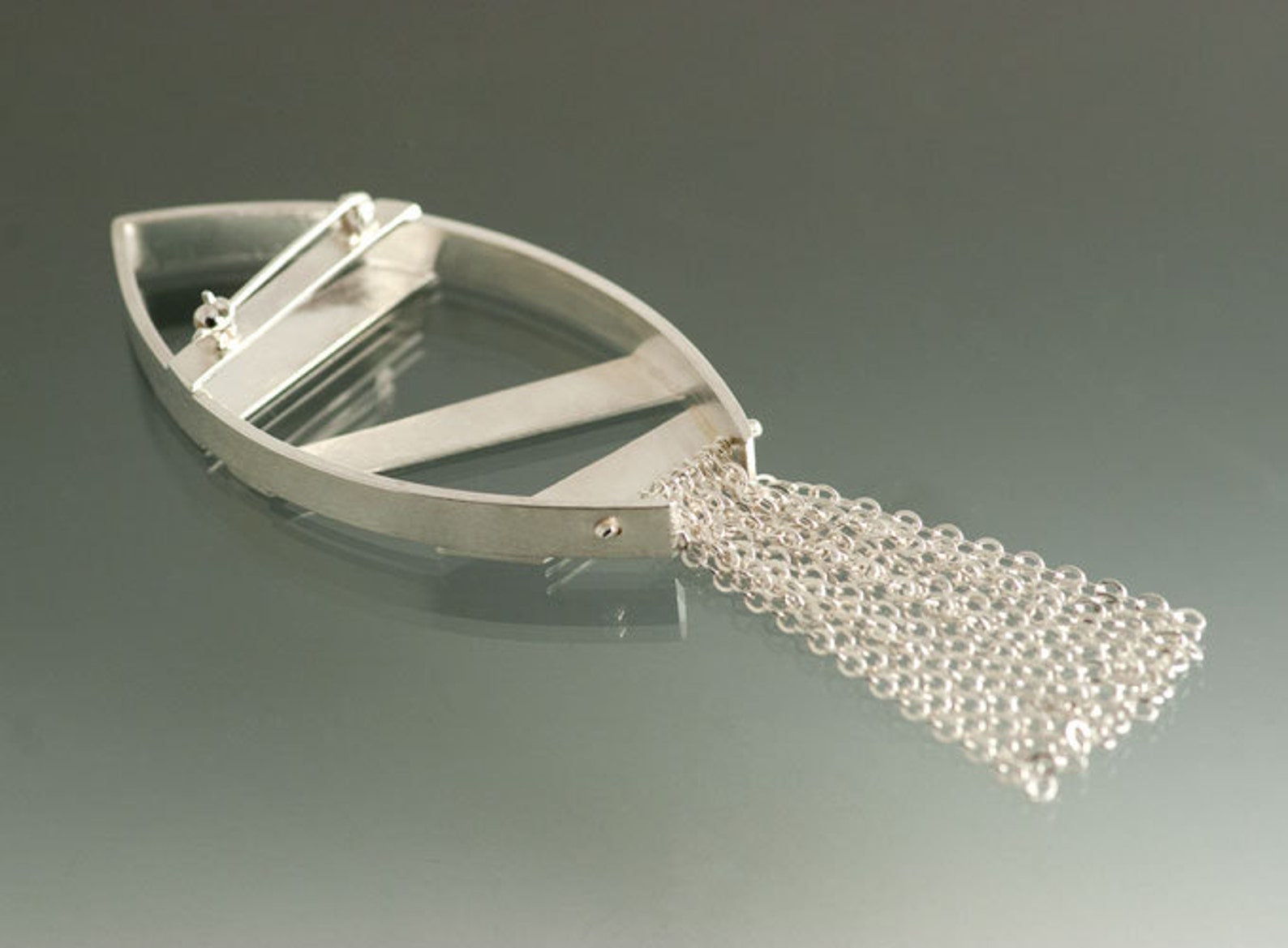 Rocketship and Boat Brooch in Sterling Silver One of a Kind - Etsy