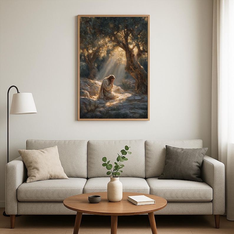 Jesus Praying at Gethsemane Olive Trees – Inspiring Christian Wall Art ...