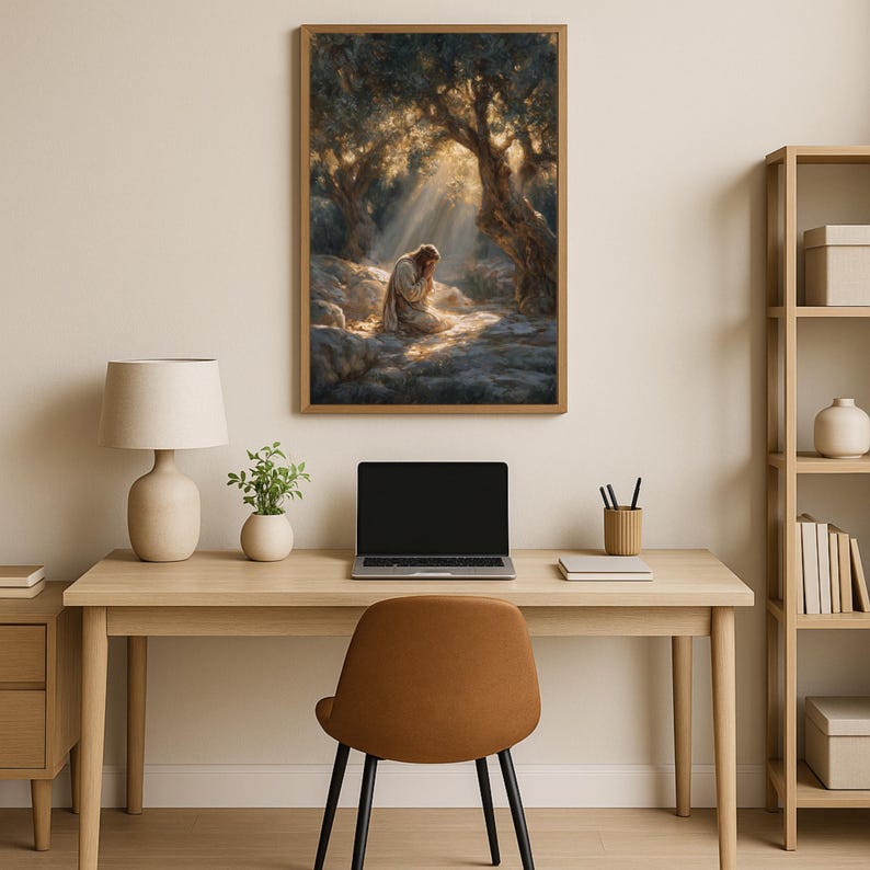 Jesus Praying at Gethsemane Olive Trees – Inspiring Christian Wall Art ...