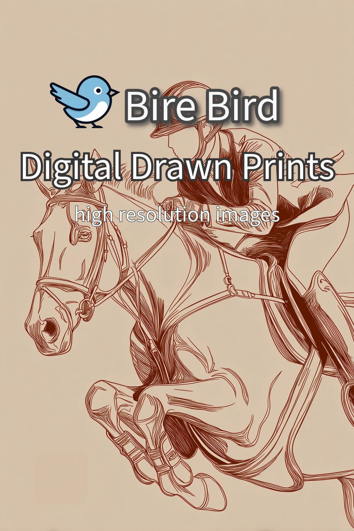 Equestrian Sport Line Drawing – Horse Jumping Wall Art, Minimalist ...