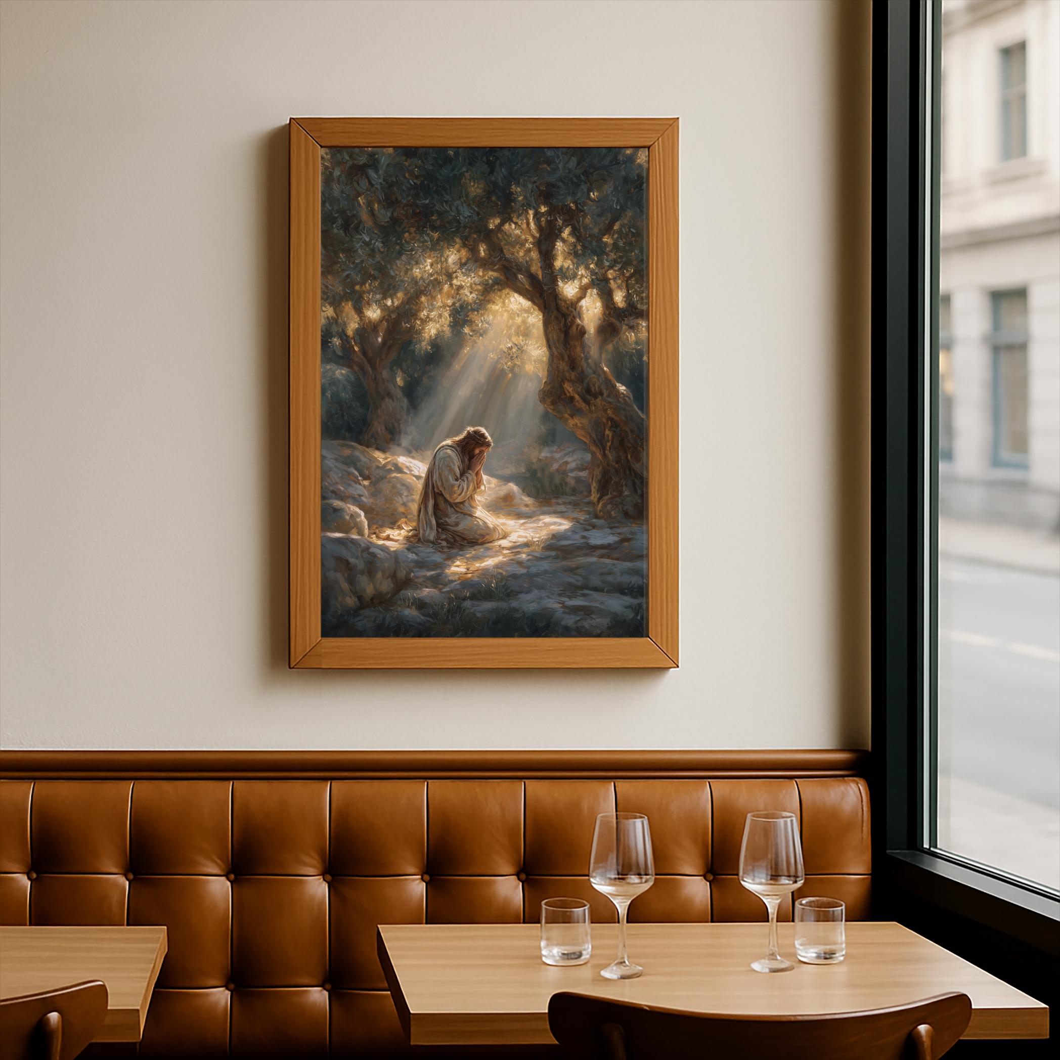 Jesus Praying at Gethsemane Olive Trees – Inspiring Christian Wall Art ...
