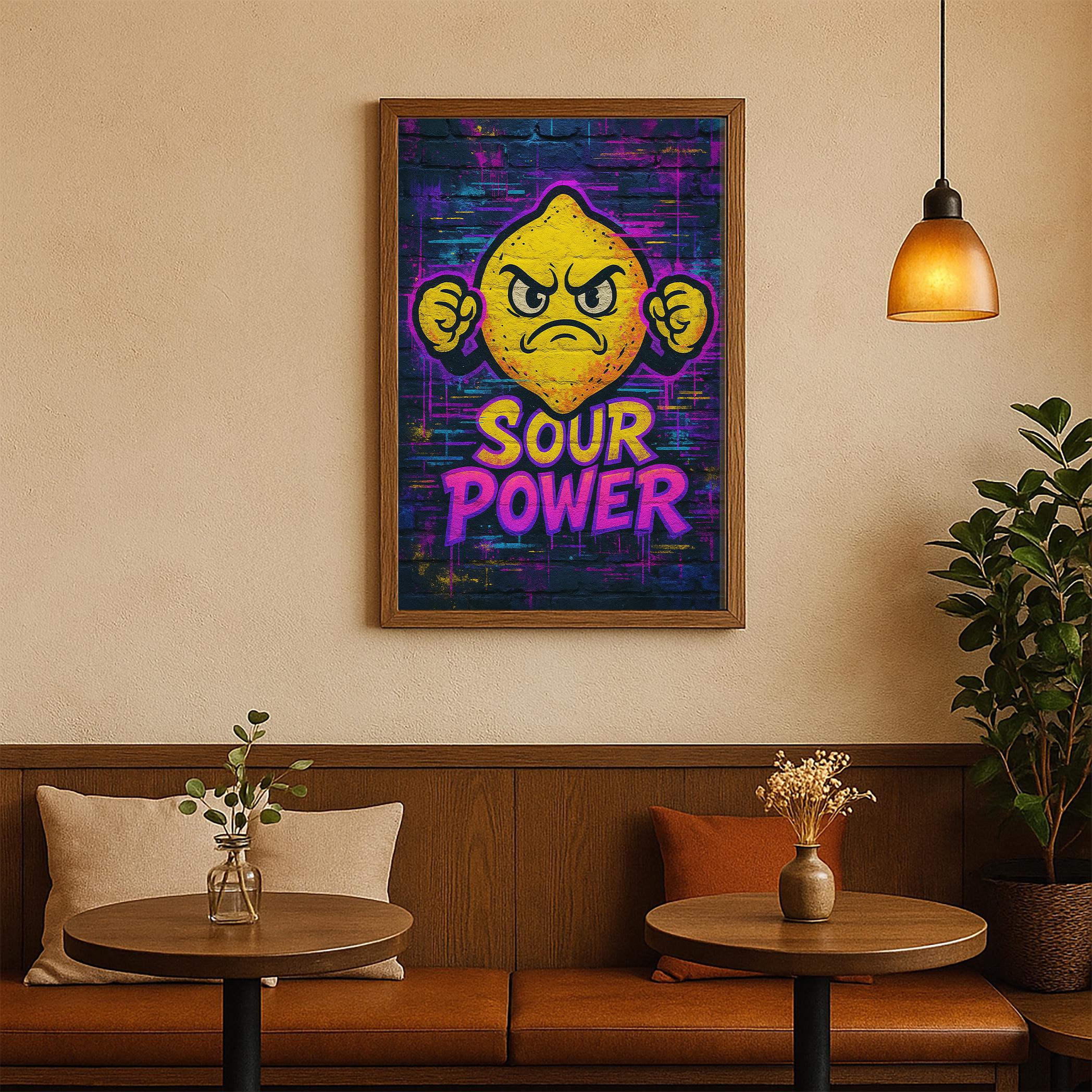 Sour Power Graffiti Wall Art Printable | Angry Lemon Street Style ...