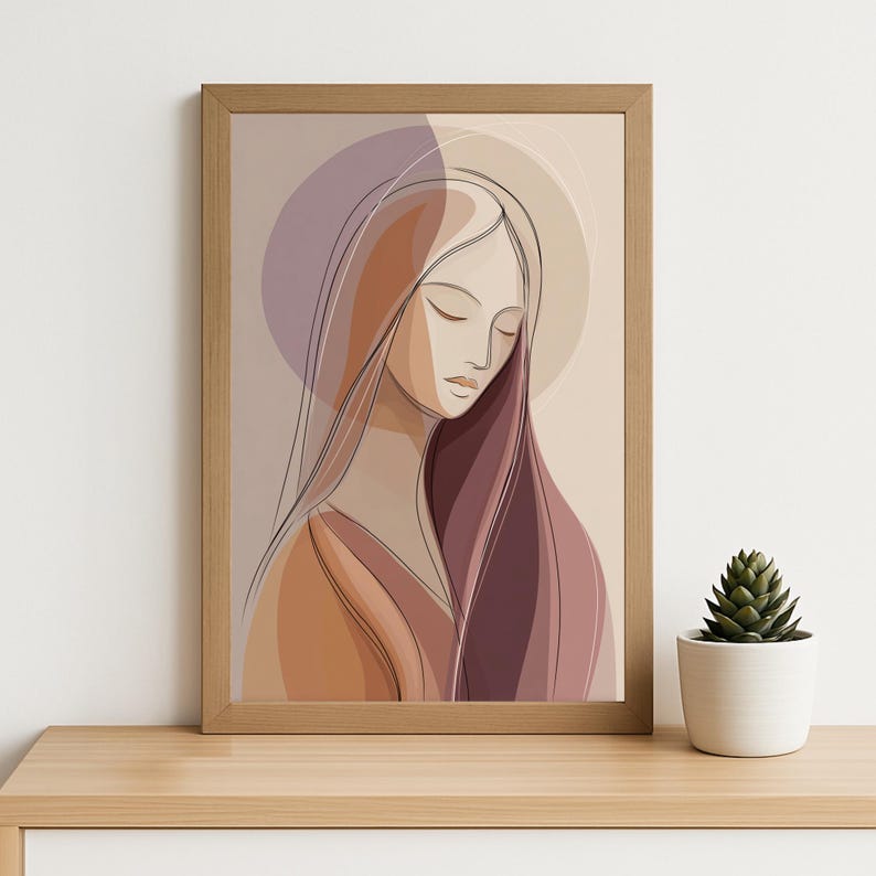 Minimalist Woman Line Art Print – Abstract Modern Portrait Artwork ...