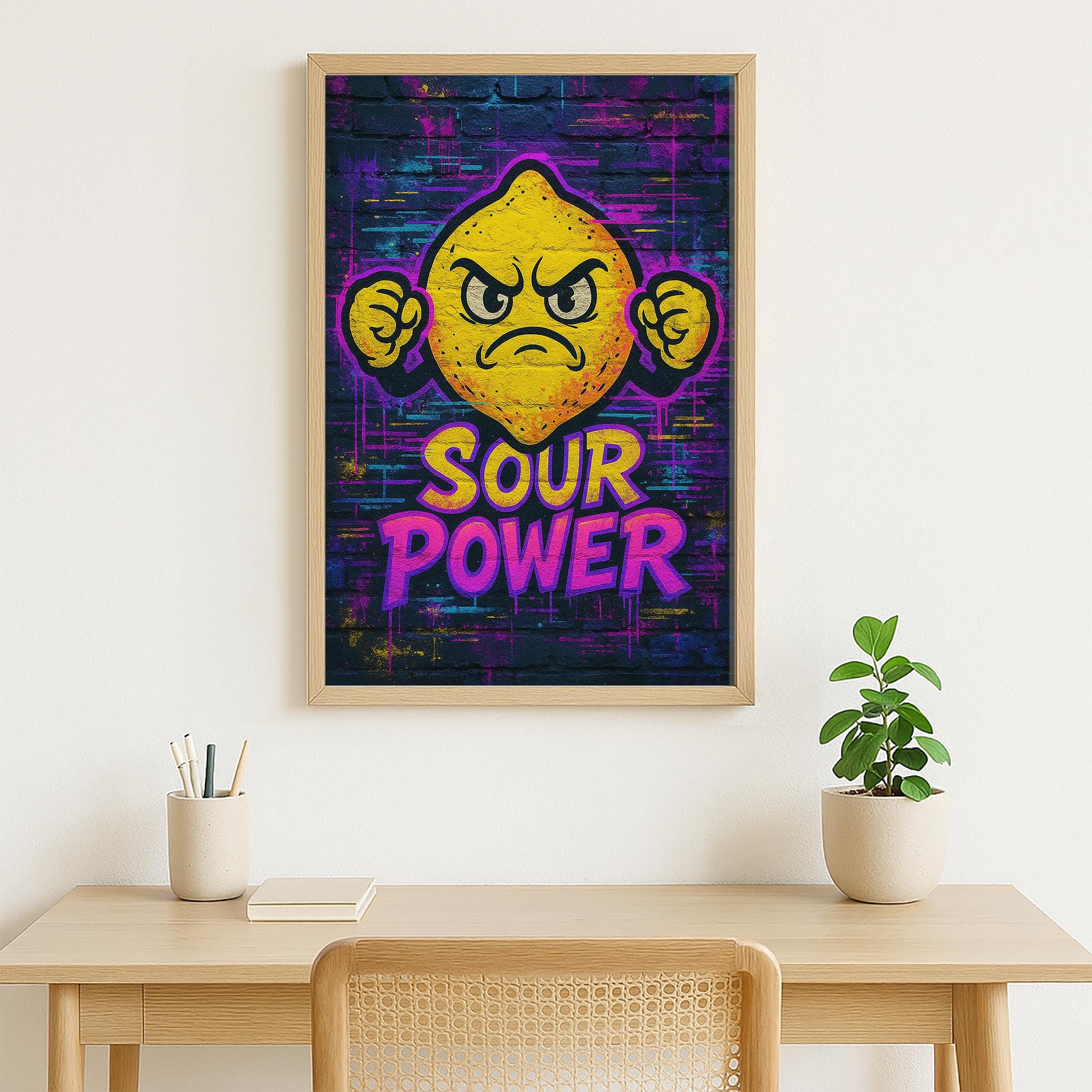 Sour Power Graffiti Wall Art Printable | Angry Lemon Street Style ...