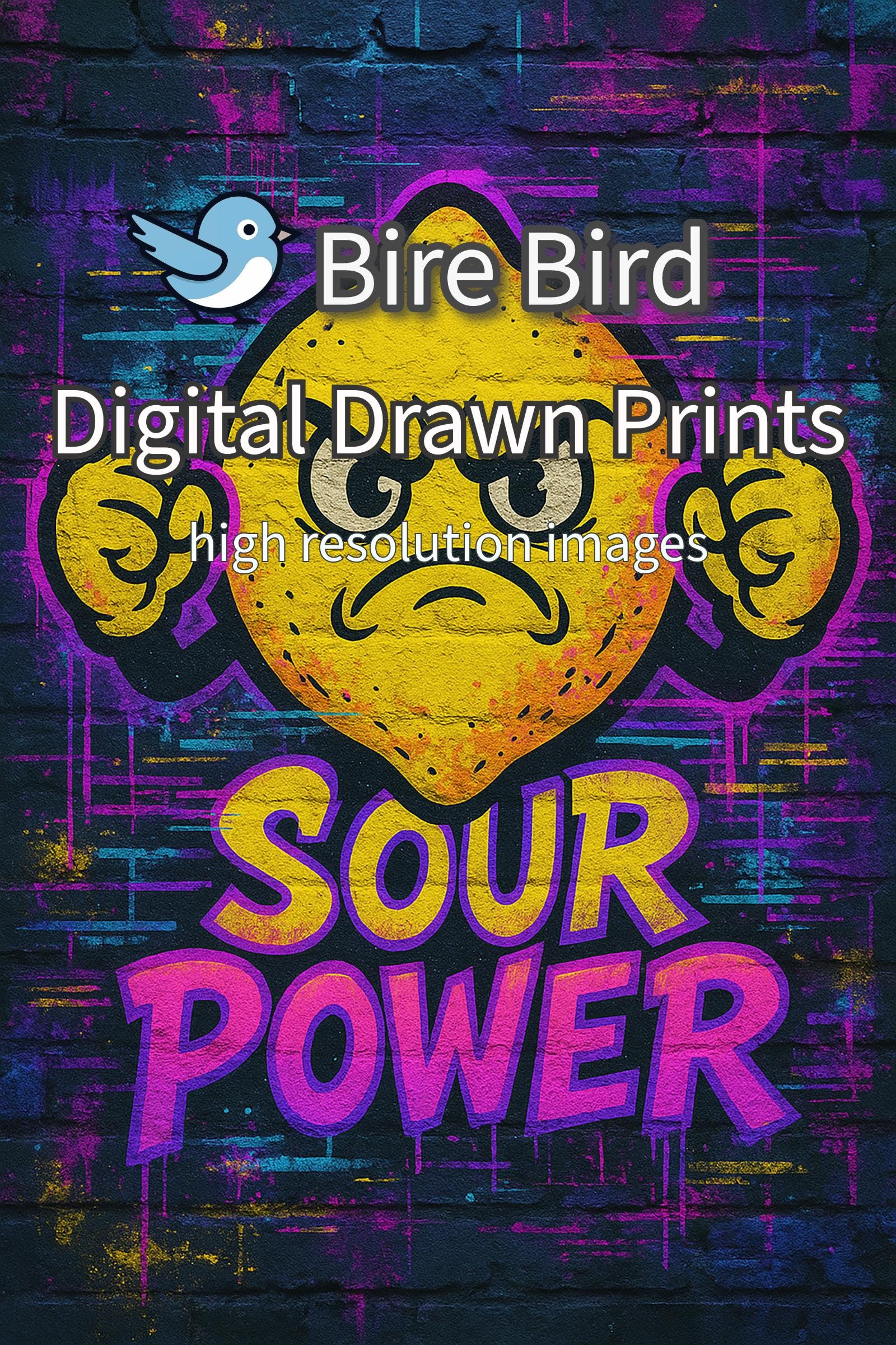 Sour Power Graffiti Wall Art Printable | Angry Lemon Street Style ...