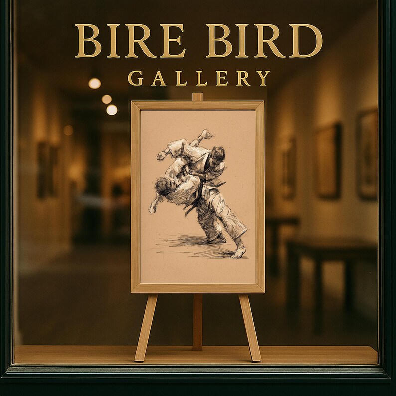 Judo Throw Line Art Poster – Dynamic Sketch Style Martial Arts ...