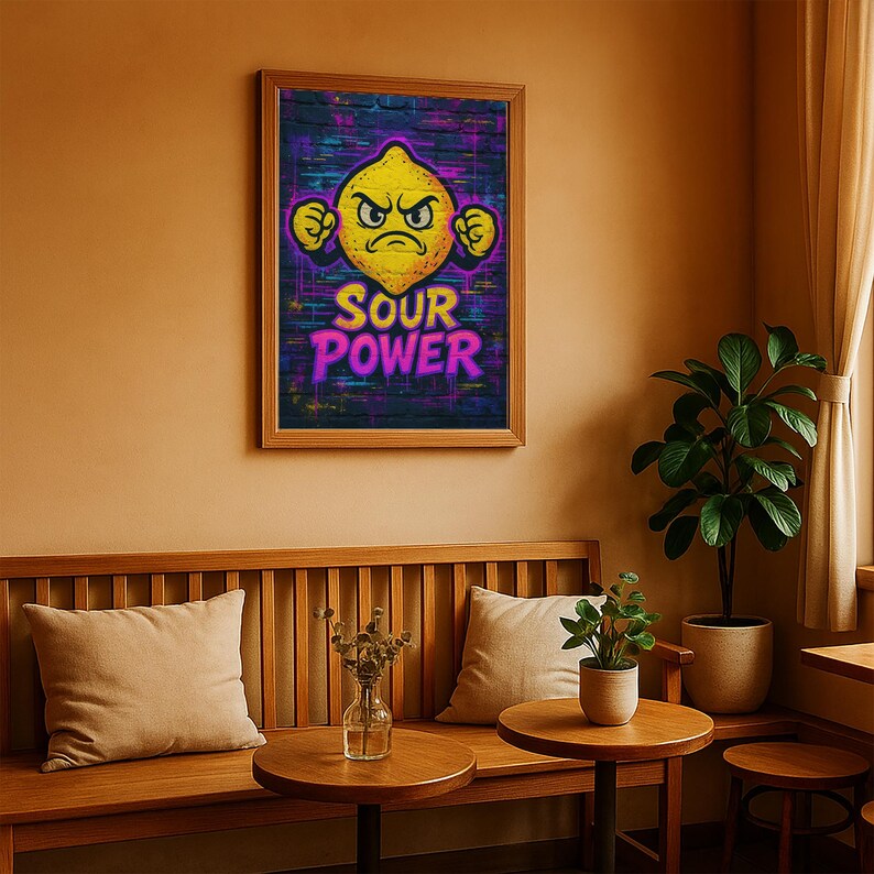 Sour Power Graffiti Wall Art Printable | Angry Lemon Street Style ...