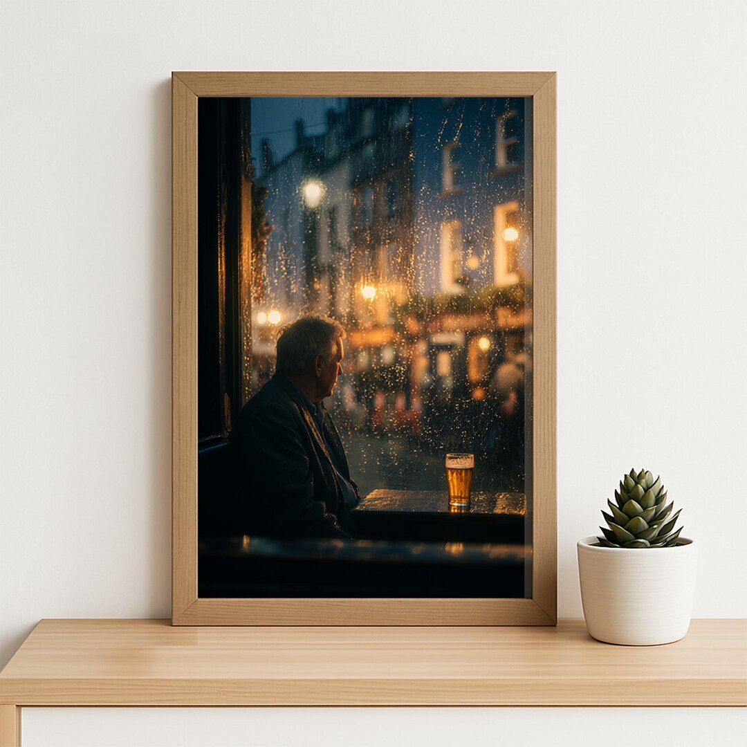 Galway Pub Rainy Night Photography – Vintage Irish Bar Window Print ...