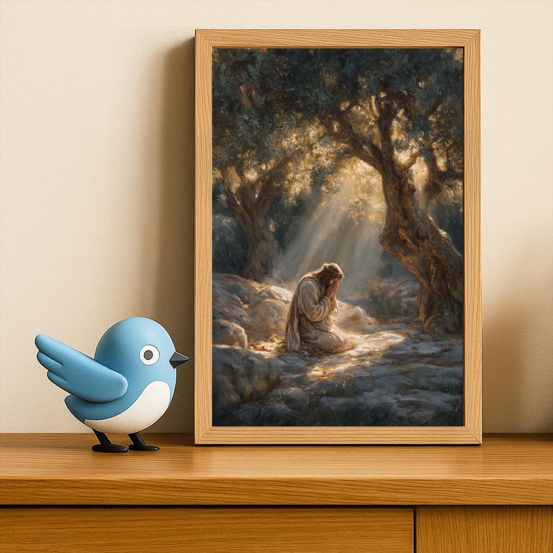 Jesus Praying at Gethsemane Olive Trees – Inspiring Christian Wall Art ...