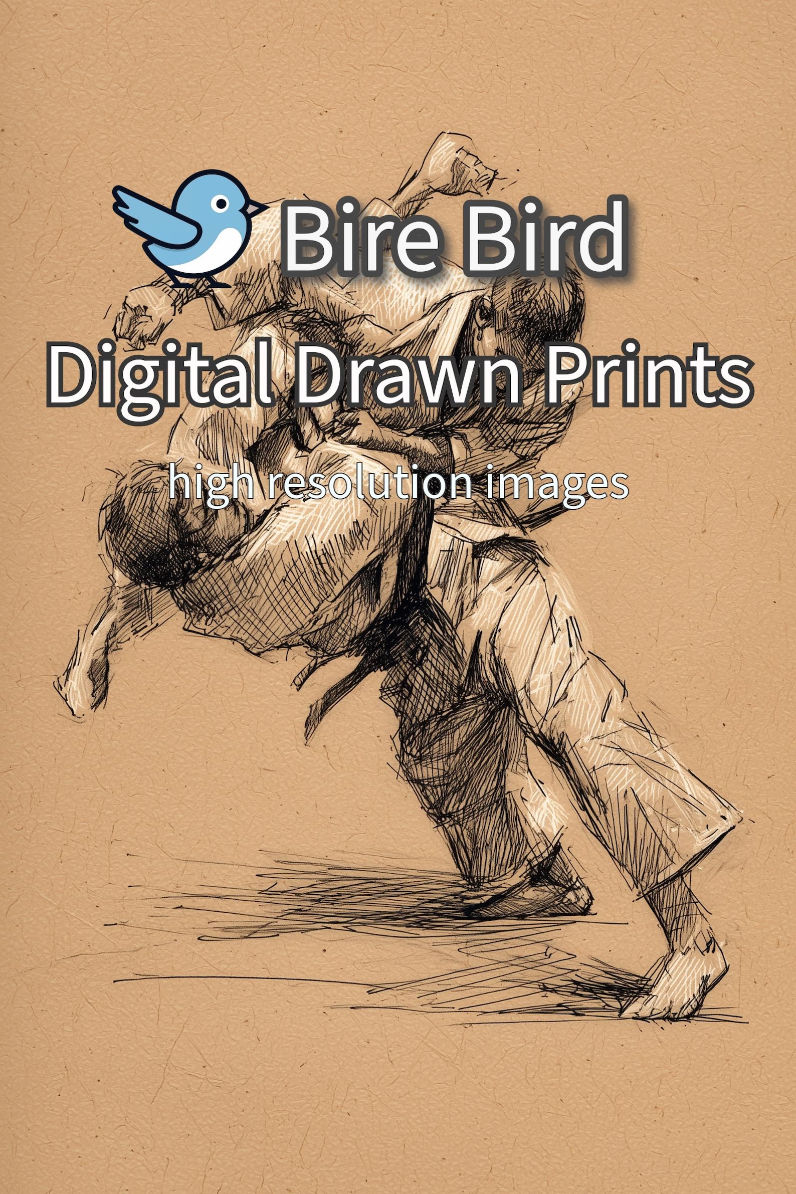 Judo Throw Line Art Poster – Dynamic Sketch Style Martial Arts ...