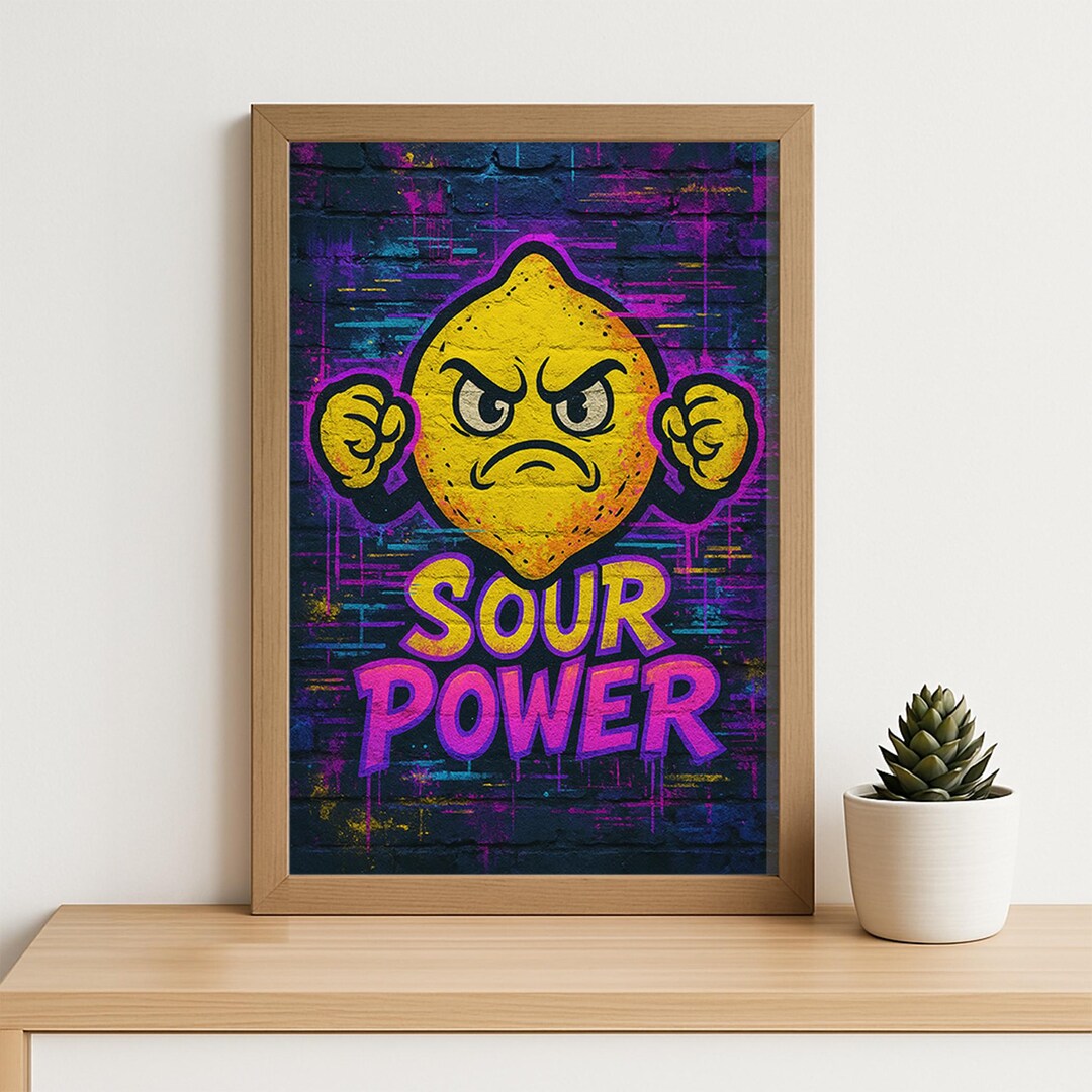 Sour Power Graffiti Wall Art Printable | Angry Lemon Street Style ...