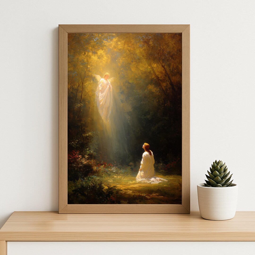 Annunciation Angel Visiting Mary Religious Art Print –classic Biblical ...
