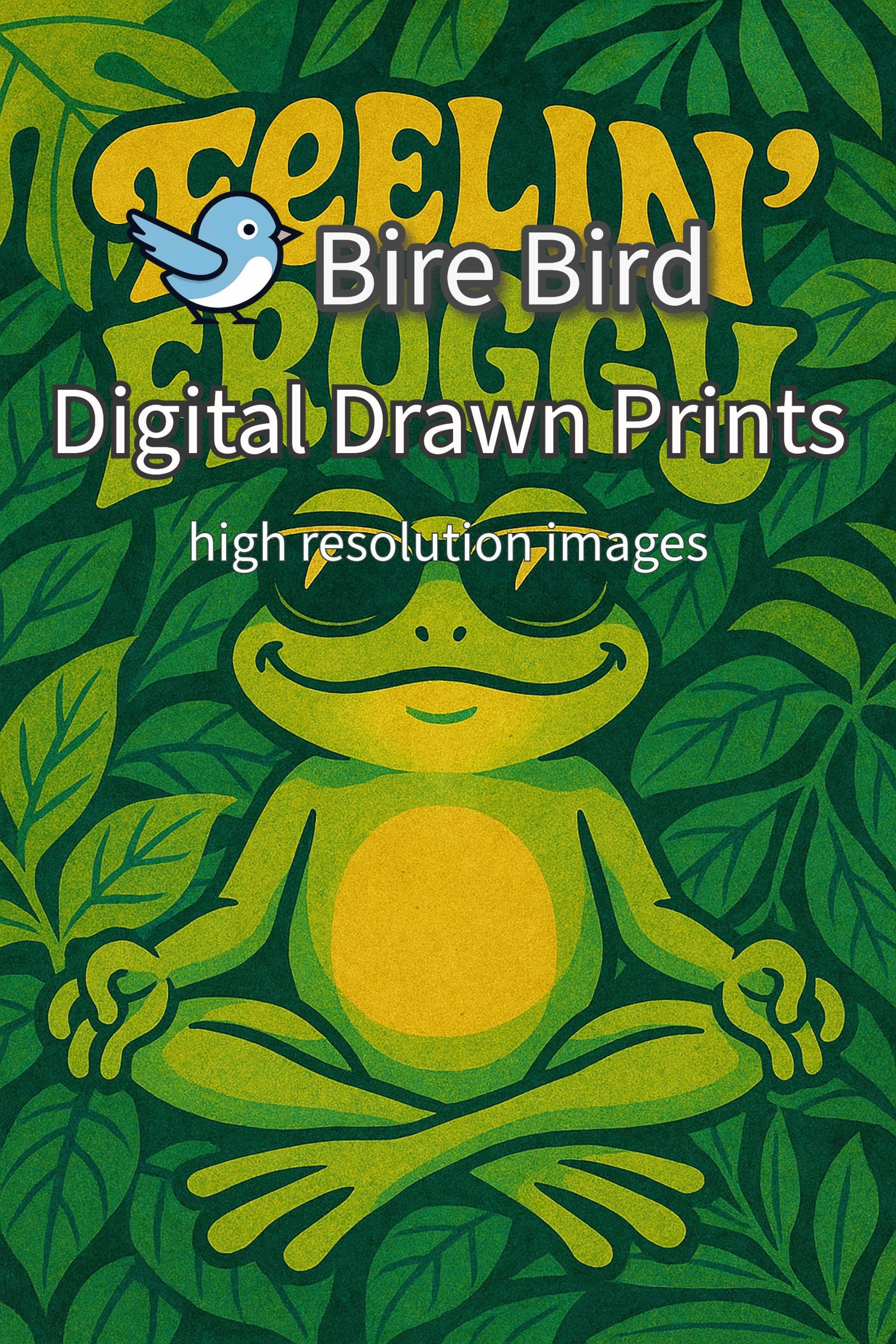 Feelin' Froggy Retro Poster - Funny Groovy Frog Wall Art, Meditation ...