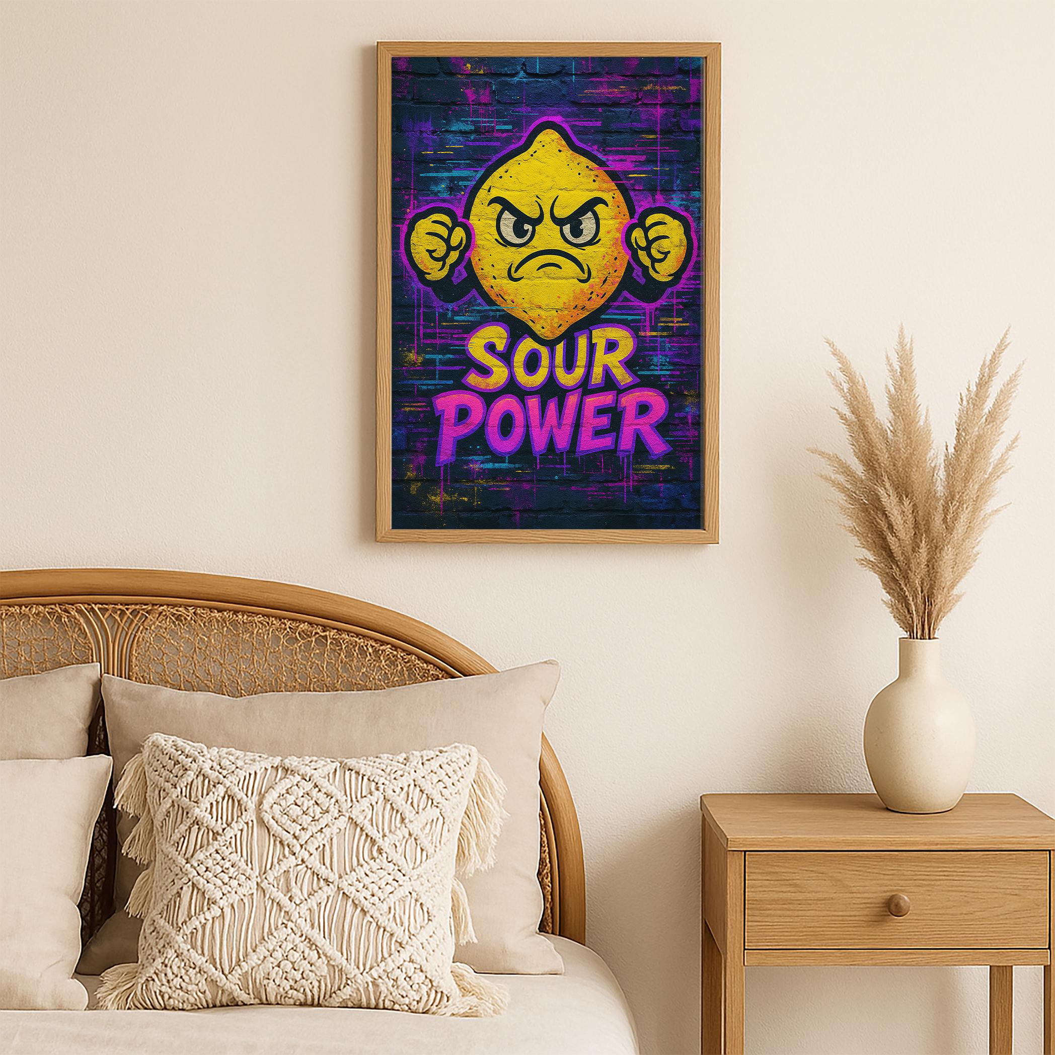 Sour Power Graffiti Wall Art Printable | Angry Lemon Street Style ...