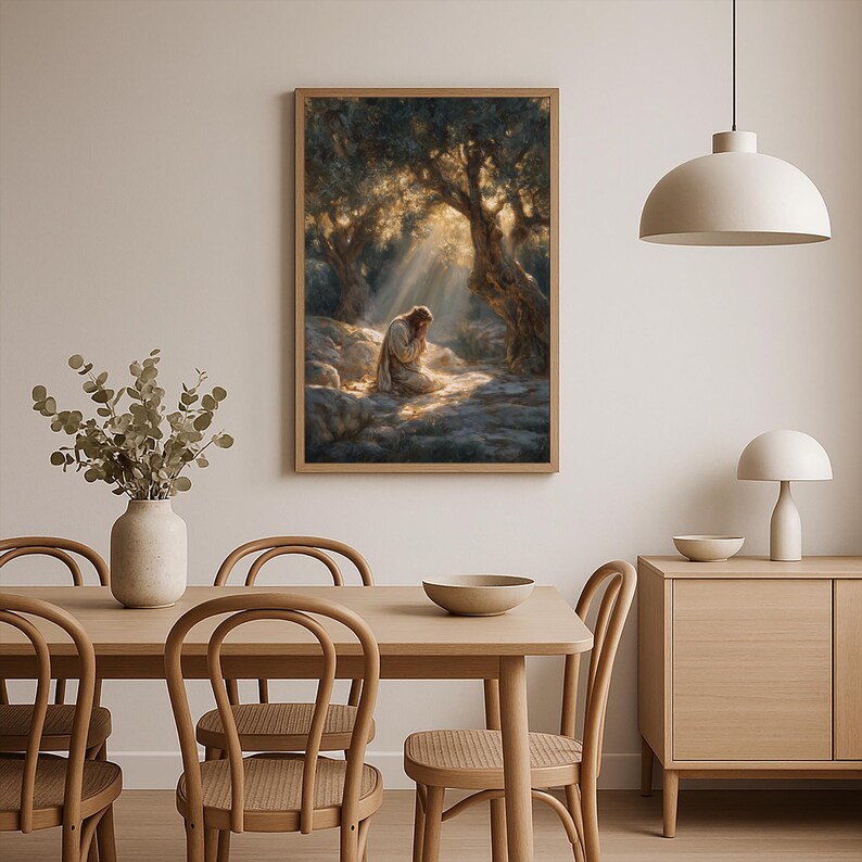 Jesus Praying at Gethsemane Olive Trees – Inspiring Christian Wall Art ...