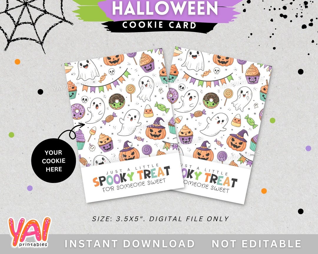 Halloween Cookie Card: A Spooky Treat for Someone Sweet Card (digital ...
