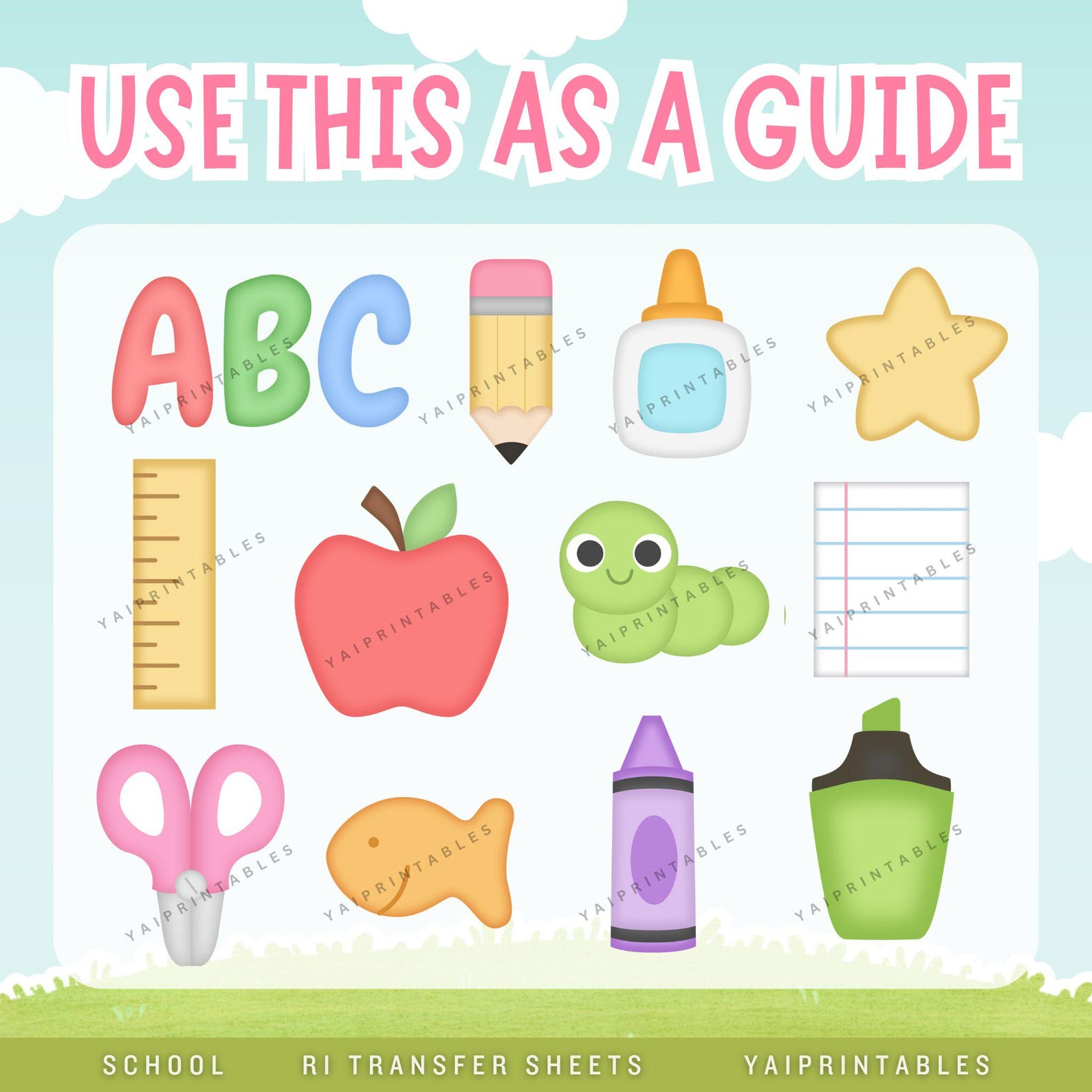 Teacher Appreciation Royal Icing Transfer Sheets, Back to School RI ...