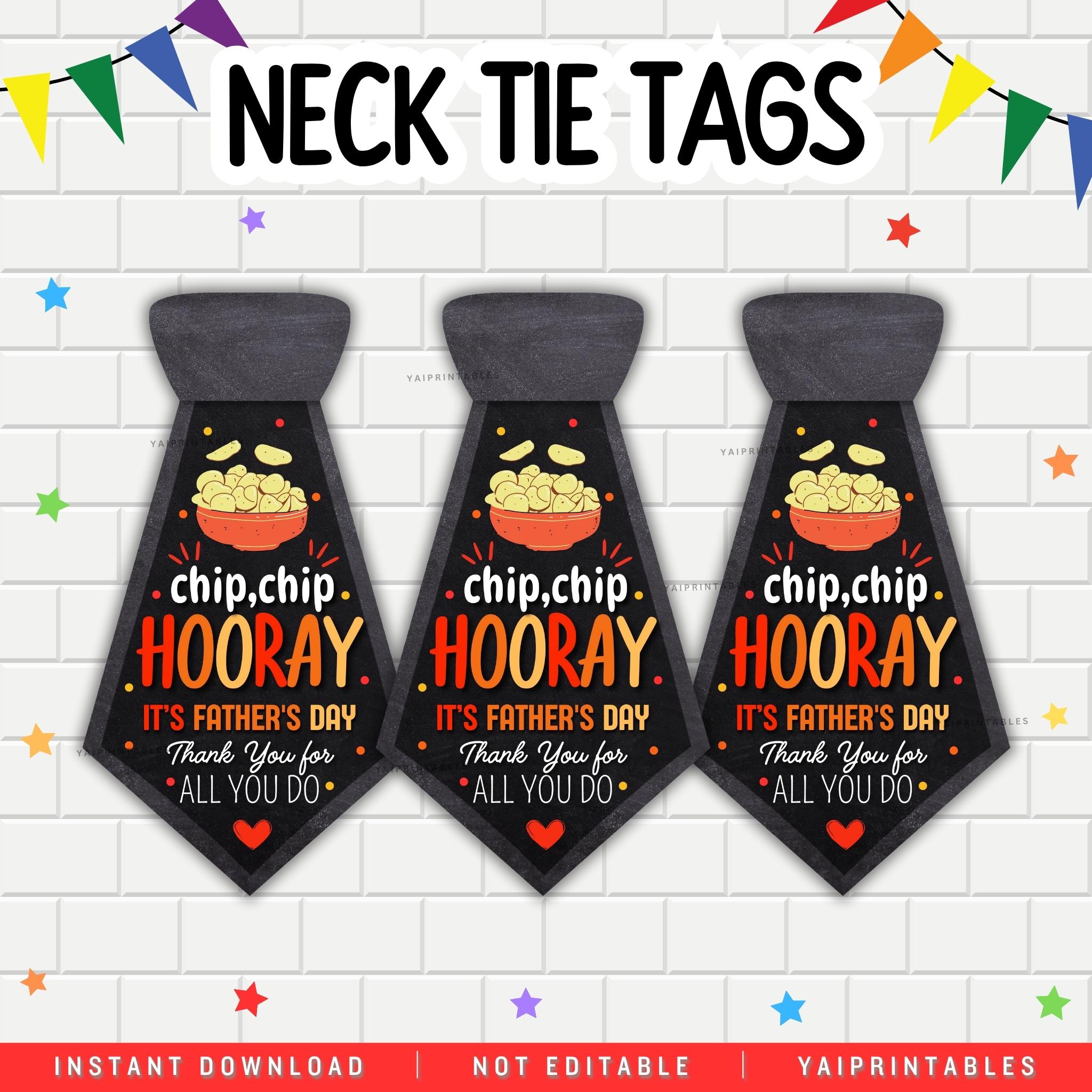 Printable Fathers Day Chips Tag, Neck Tie Favor Tag, Chips Tag, Father ...