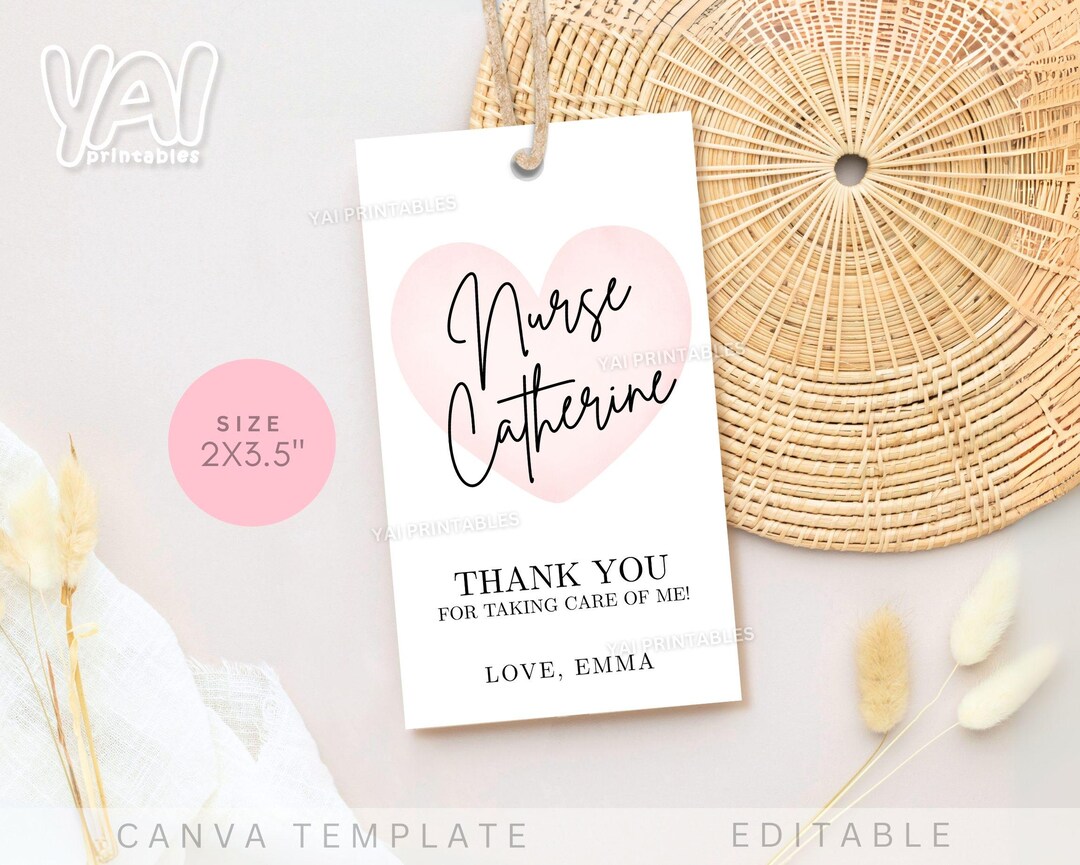 Editable Nurse Appreciation Tag, Printable Nurse Appreciation Tag ...