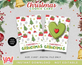 Christmas Cookie Card, Printable Christmas Cookie Card, Christmas ...