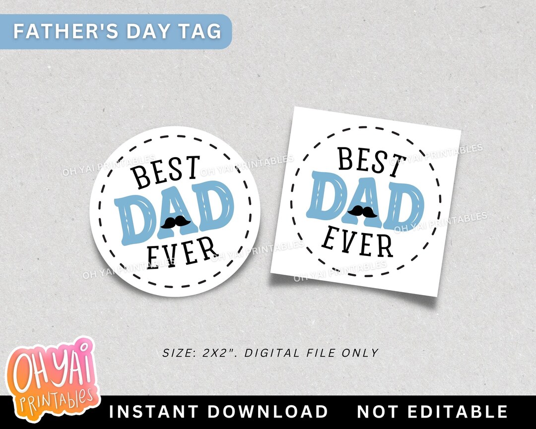 Father's Day Tag, Printable Father's Day Tag, Father's Day Gift Tag ...