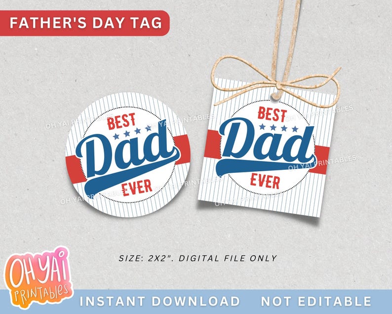 Father's Day Tag, Printable Father's Day Tag, Father's Day Gift Tag ...