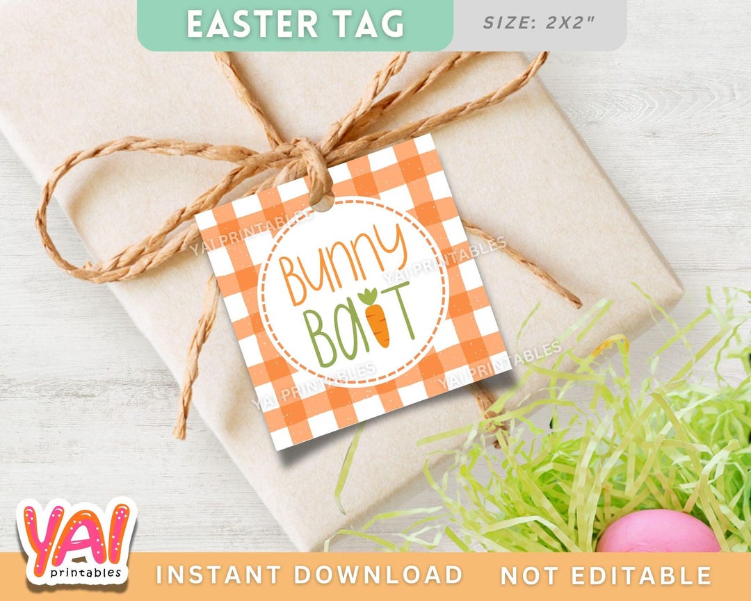 Printable Easter Tag, Printable Easter Treats Tag, Round Easter Tag ...