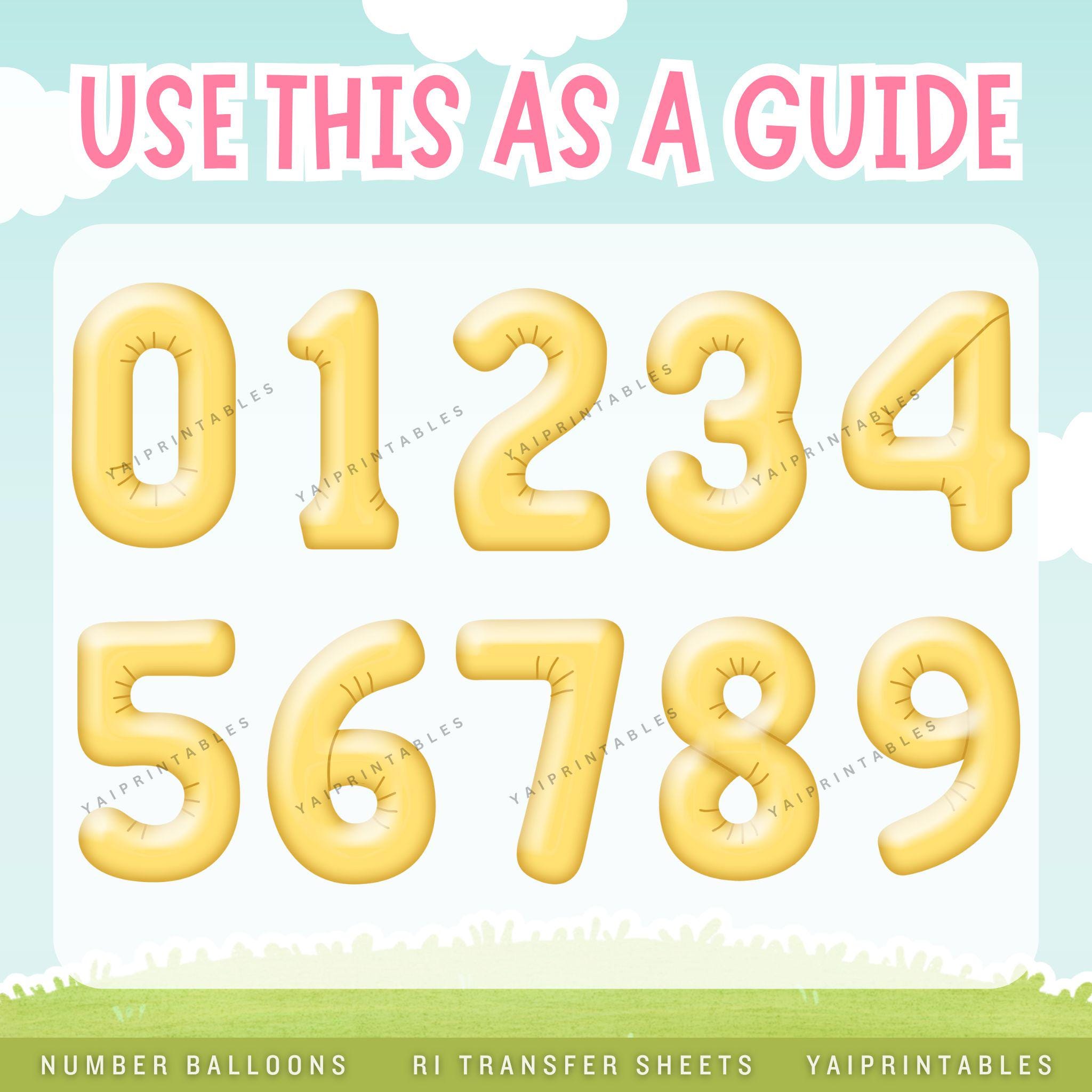 Number Balloons Icing Transfer Sheets, Numbers RI Transfer Sheets ...