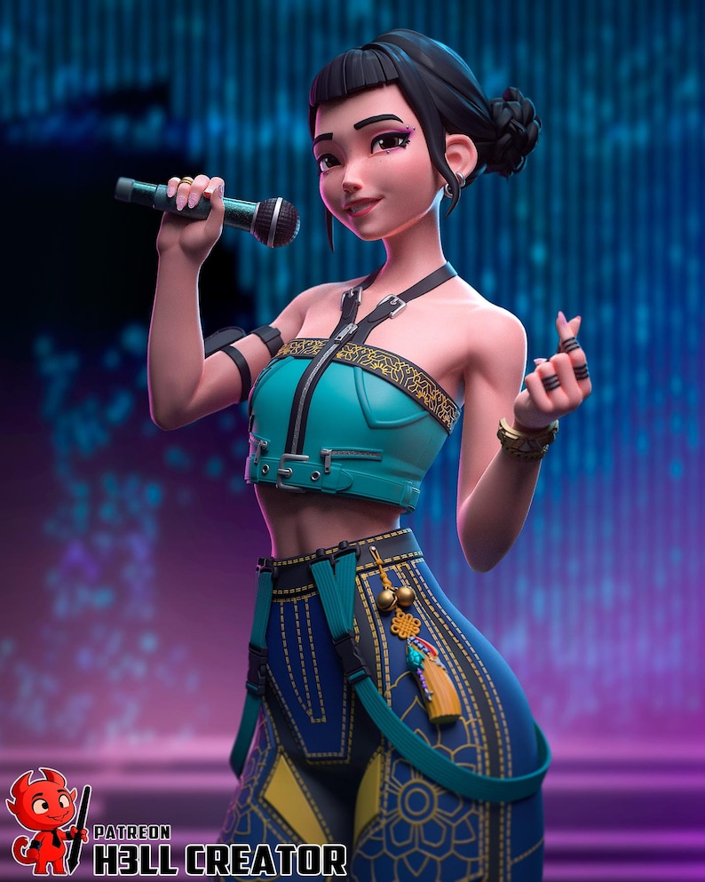 Zoey K/pop Demon Hunters Figure | Stylish Anime Singer Statue | Hand ...