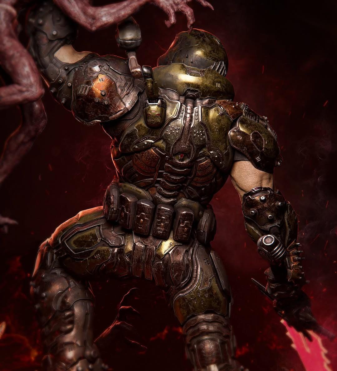 Doom Eternal Slayer Figure With Led Light - Doomguy Statue - Doom the ...