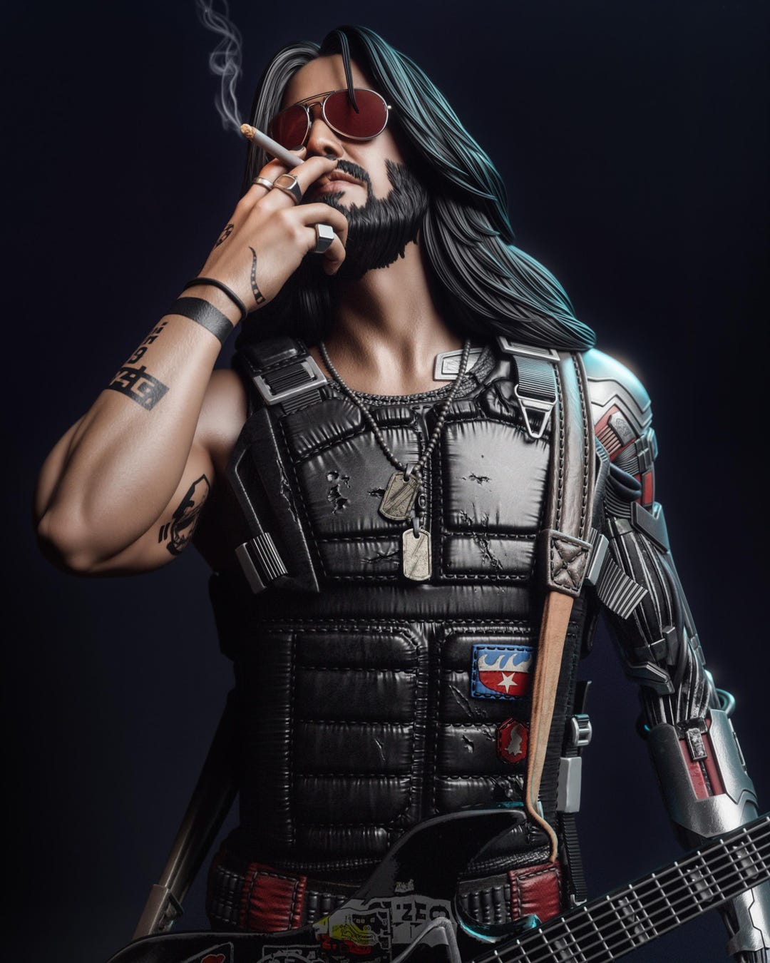 Johnny Silverhand Statue | Cyberpunk 2077 Figure | Keanu Reeves ...