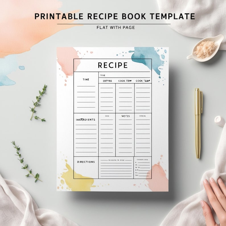 Editable Recipe Binder PDF | Printable Meal Planner & Cookbook Pages ...