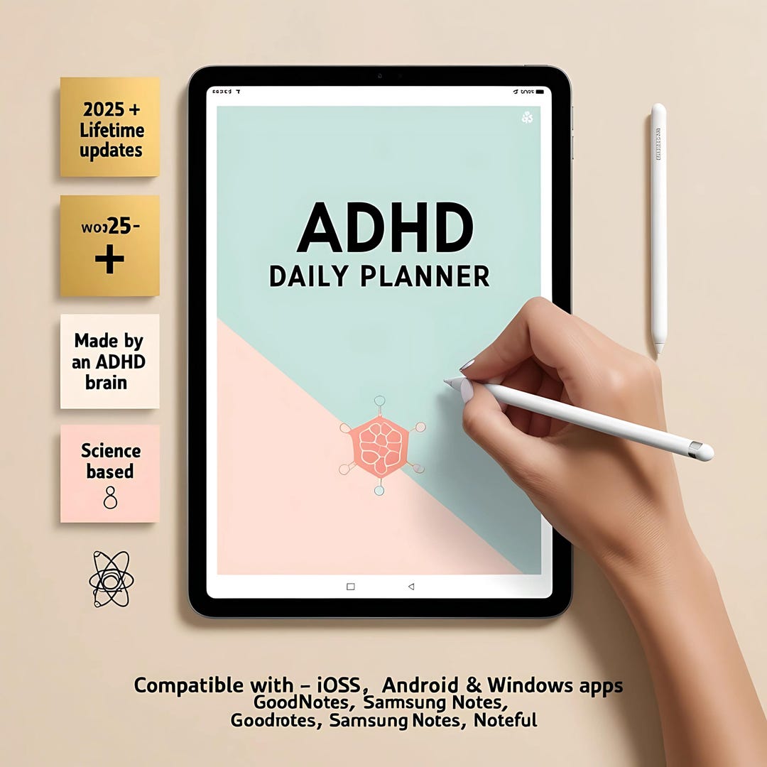 Pink ADHD Digital Planner | Soft Pastel Layout for iPad & Android ...