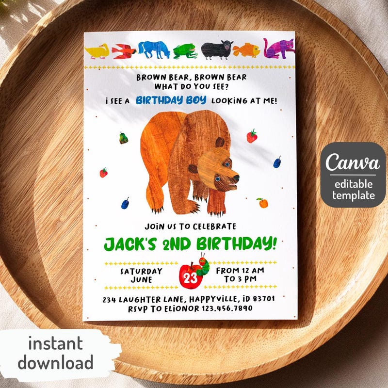 Brown Bear Birthday Eric - Etsy