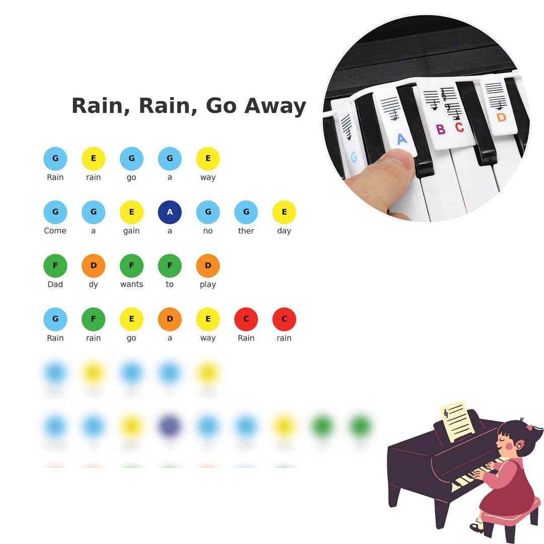 Rain, Rain Go Away - Boomwhacker Sheet Music | Colorful Sheet Music for ...