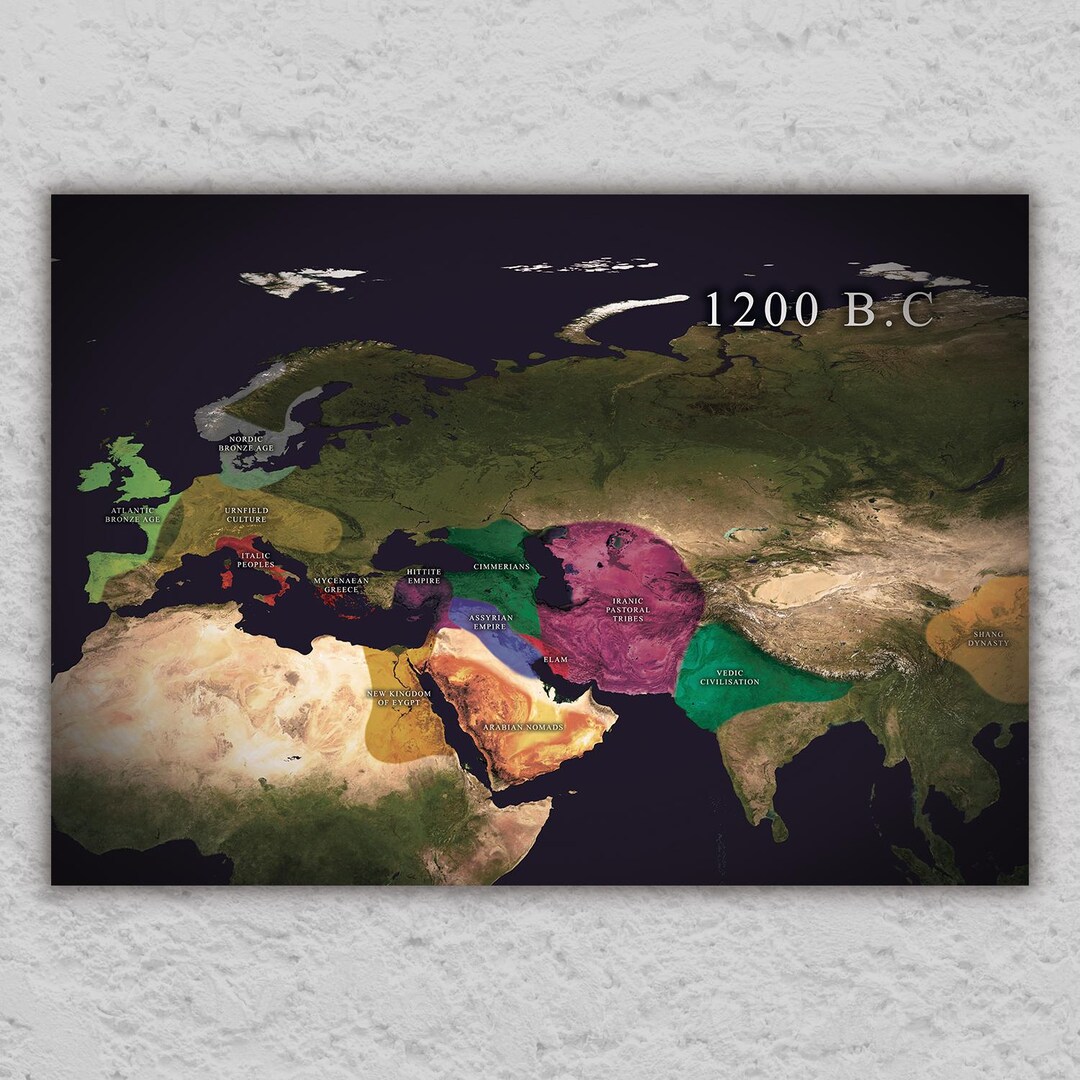 Bronze Age Map Poster, 1200 B.C Major Civilisations - Etsy